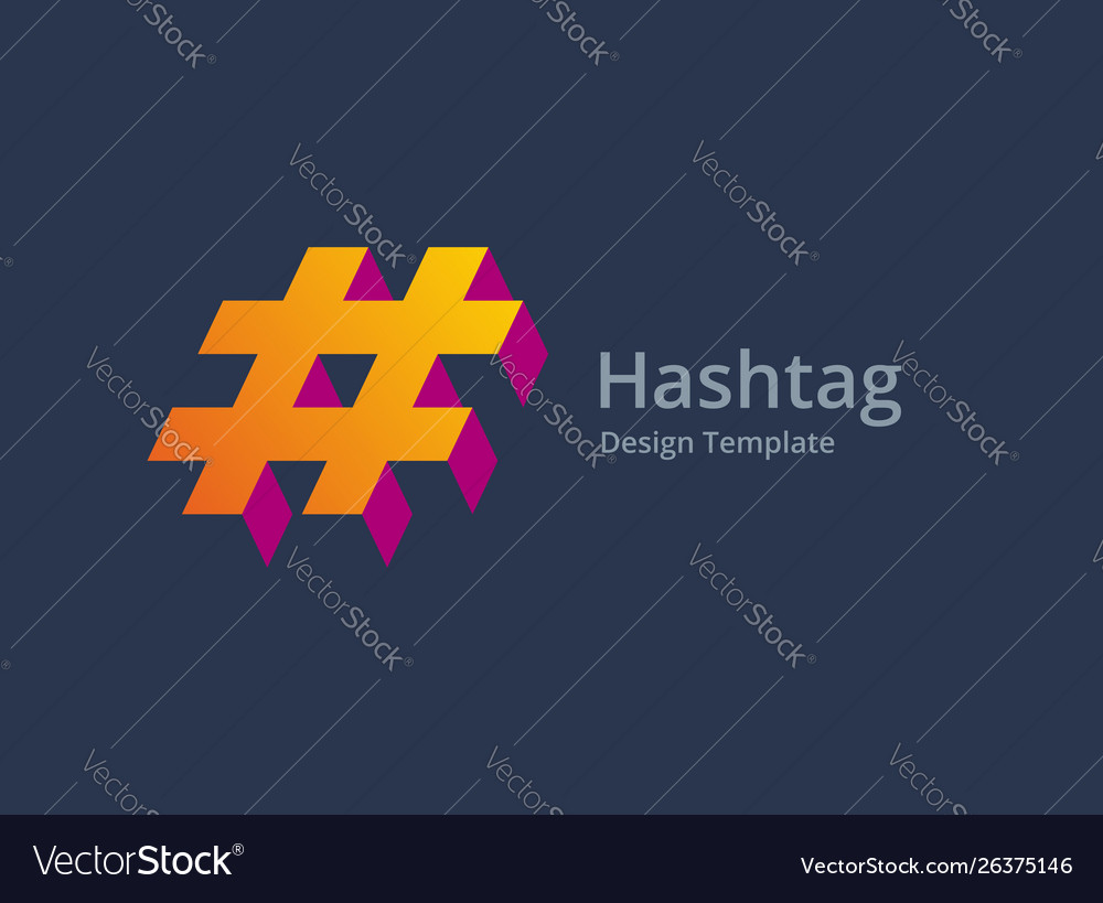 Hashtag symbol logo icon design template elements Vector Image