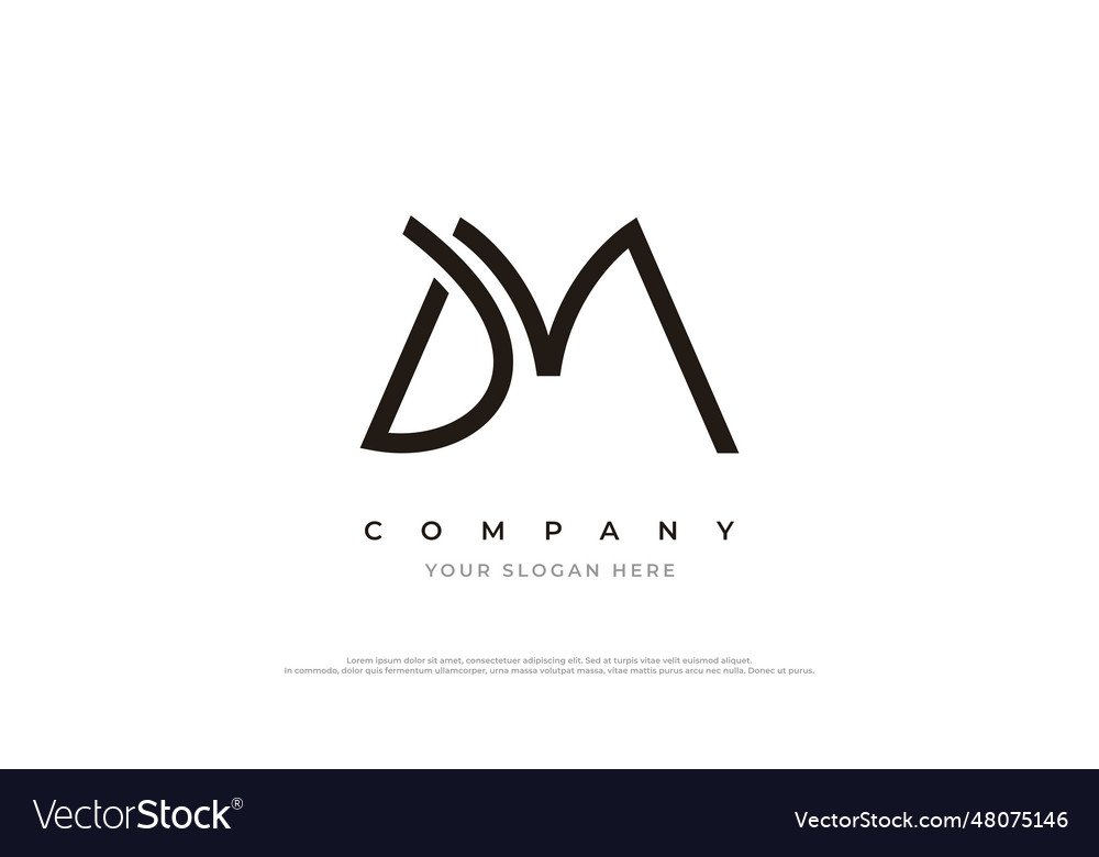 Initial letter dm logo design template Royalty Free Vector