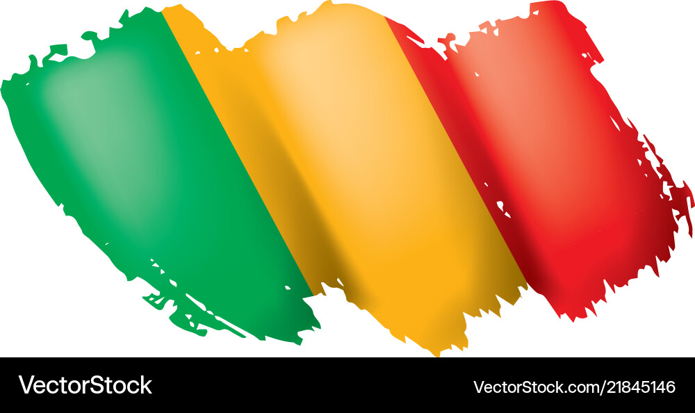 Mali flag on a white Royalty Free Vector Image