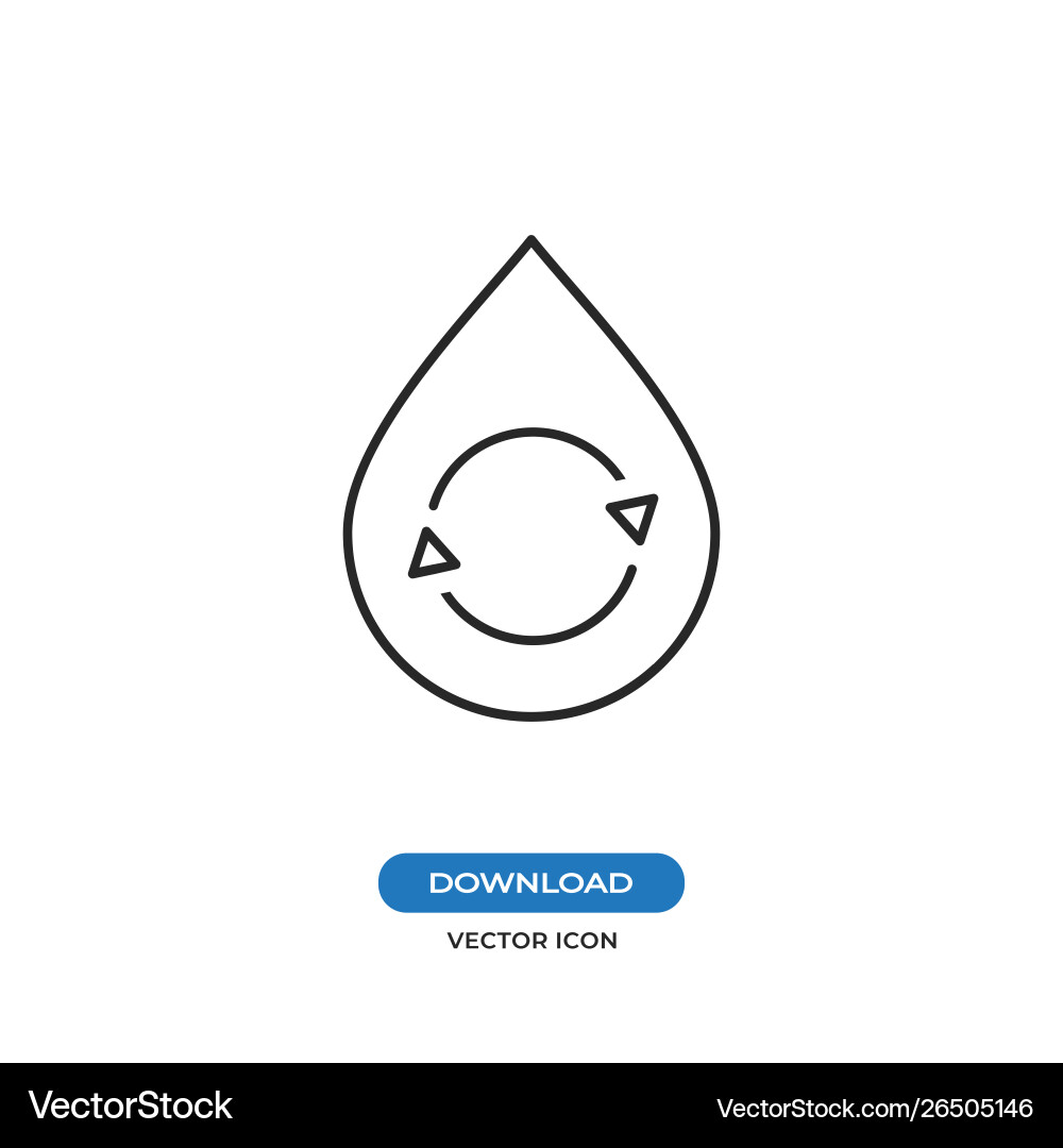Recycle in water drop icon Royalty Free Vector Image