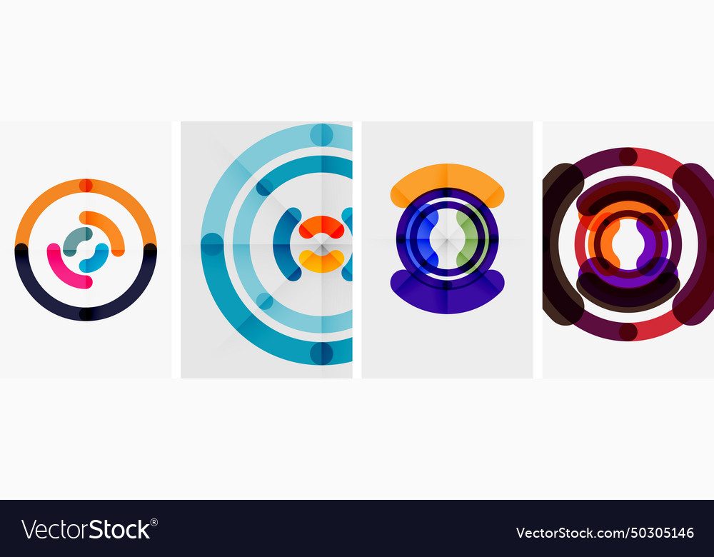 Set of colorful circle backgrounds Royalty Free Vector Image