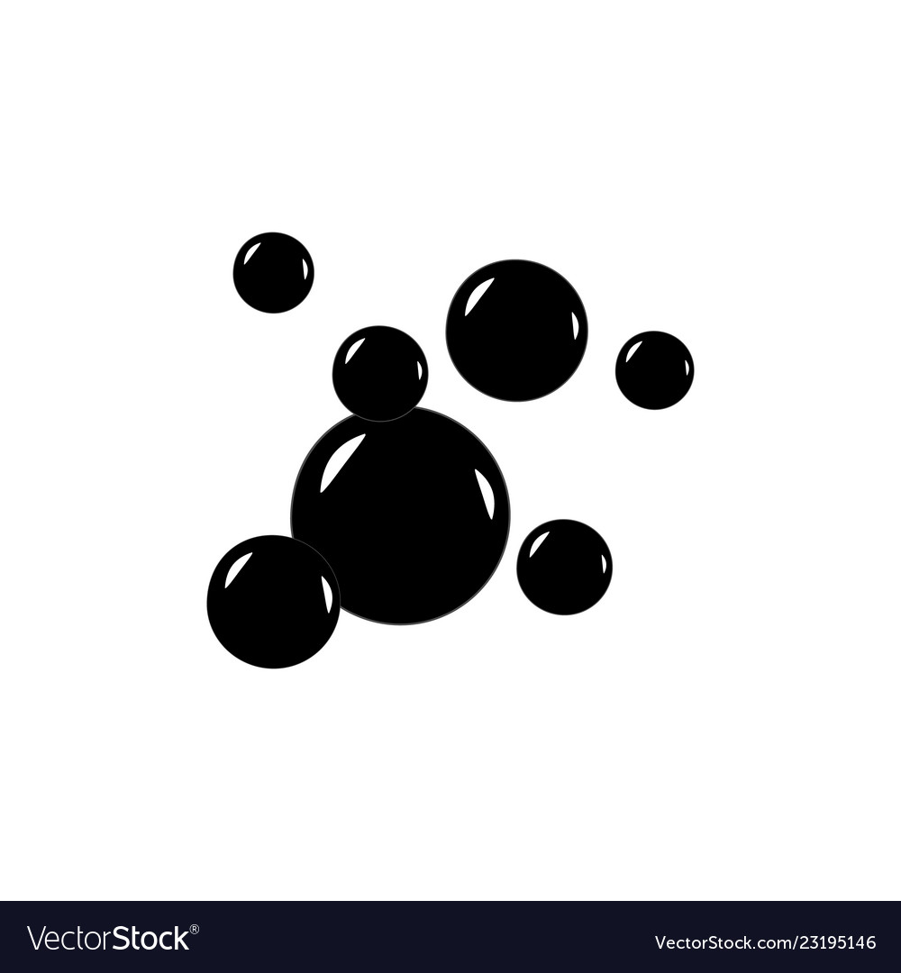 Soap bubble black icons isolated Royalty Free Vector Image