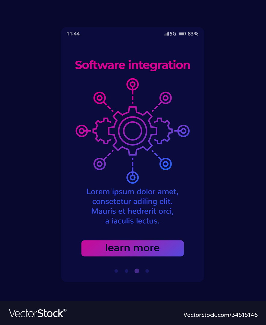 Software integration mobile screen design Vector Image