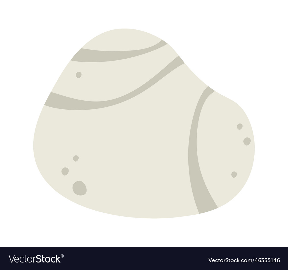 Stone with pattern flat decorative Royalty Free Vector Image