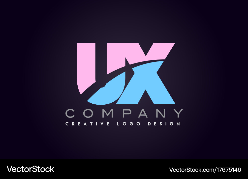 Ux alphabet letter join joined letter logo design Vector Image