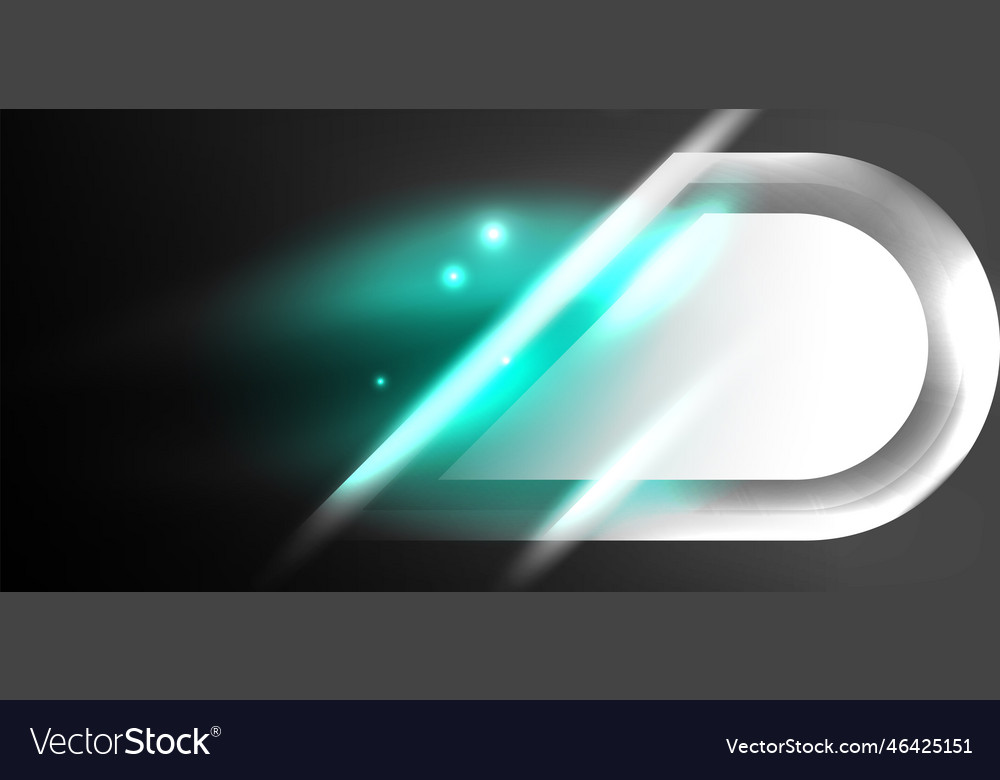 Neon glowing geometric shapes abstract Royalty Free Vector