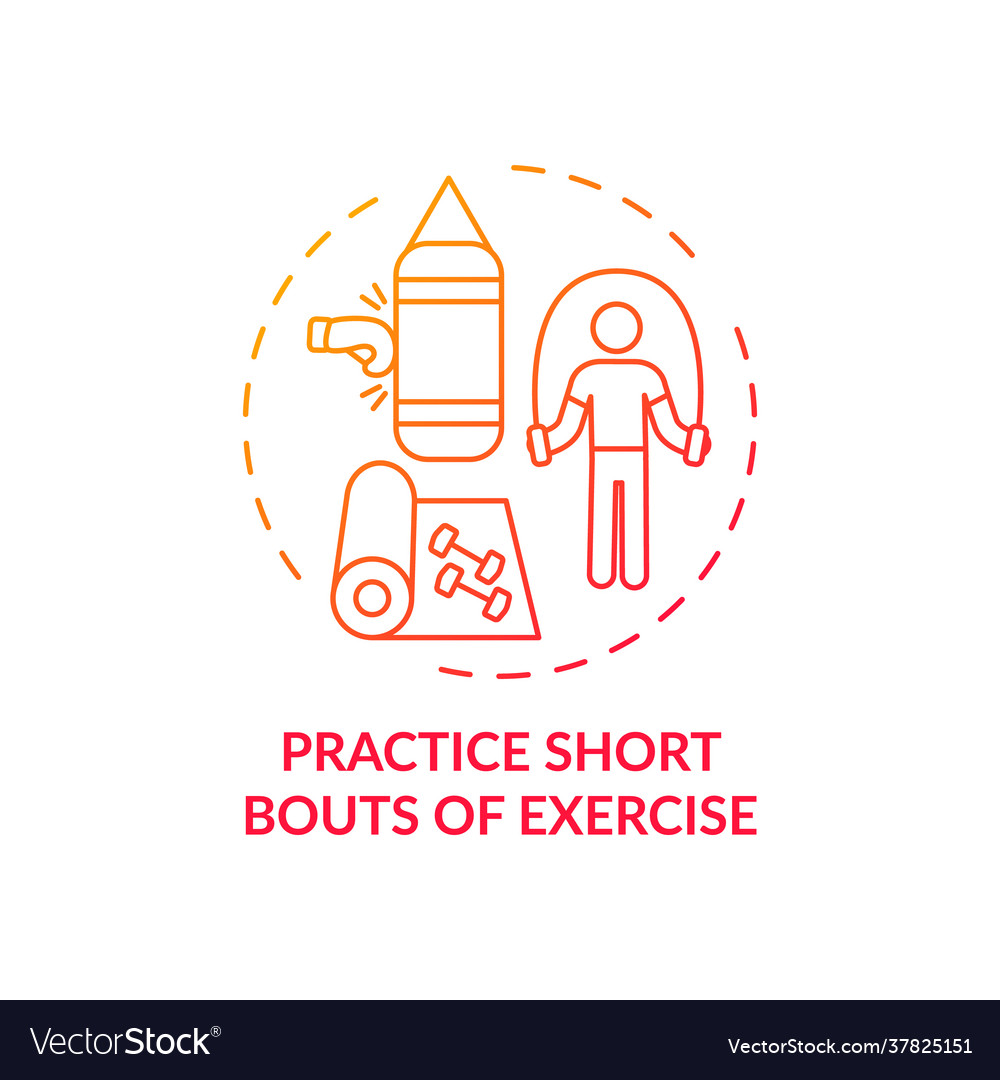 Practice short bouts exercise red gradient Vector Image