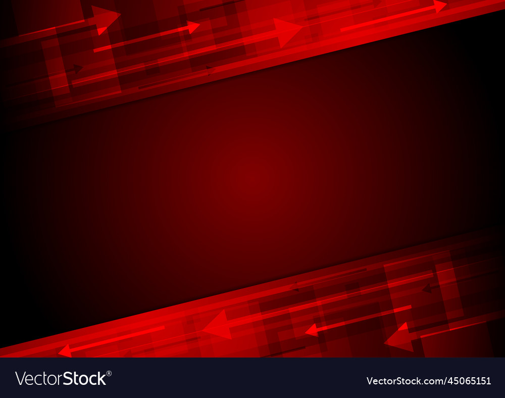 Red tech motion background with arrows Royalty Free Vector