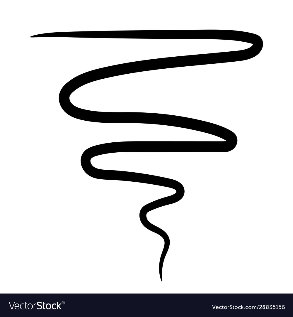 Abstract Curve Line With A Black Brush On A White Vector Image