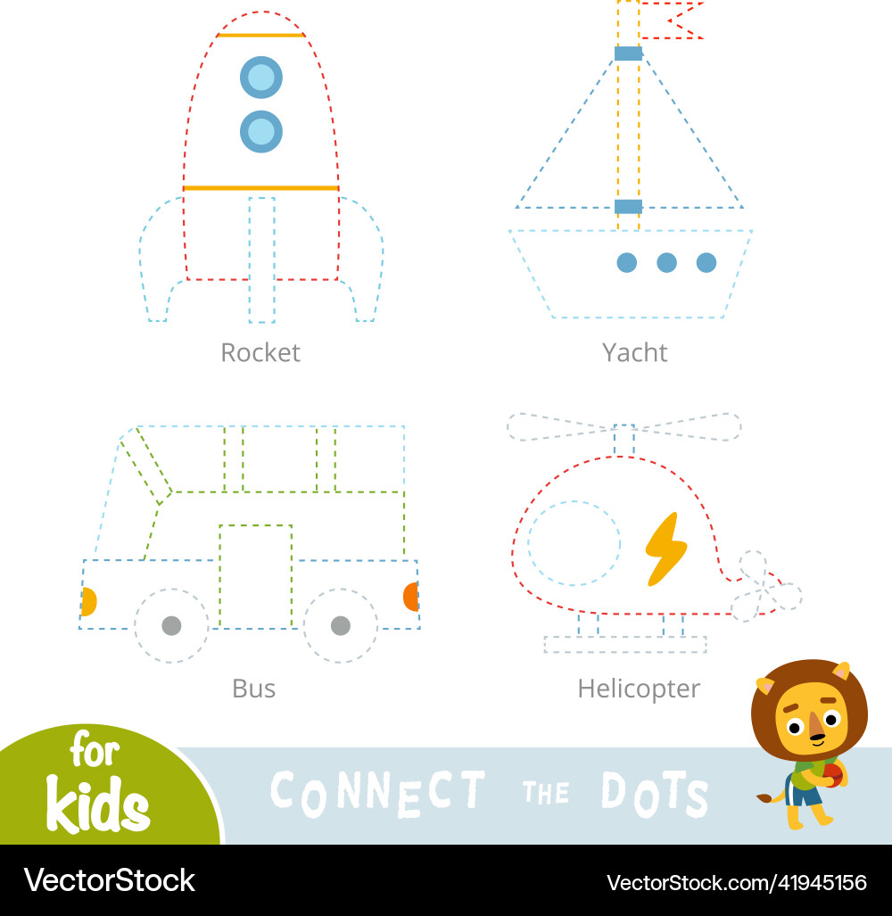 Connect the dots education game for children Vector Image
