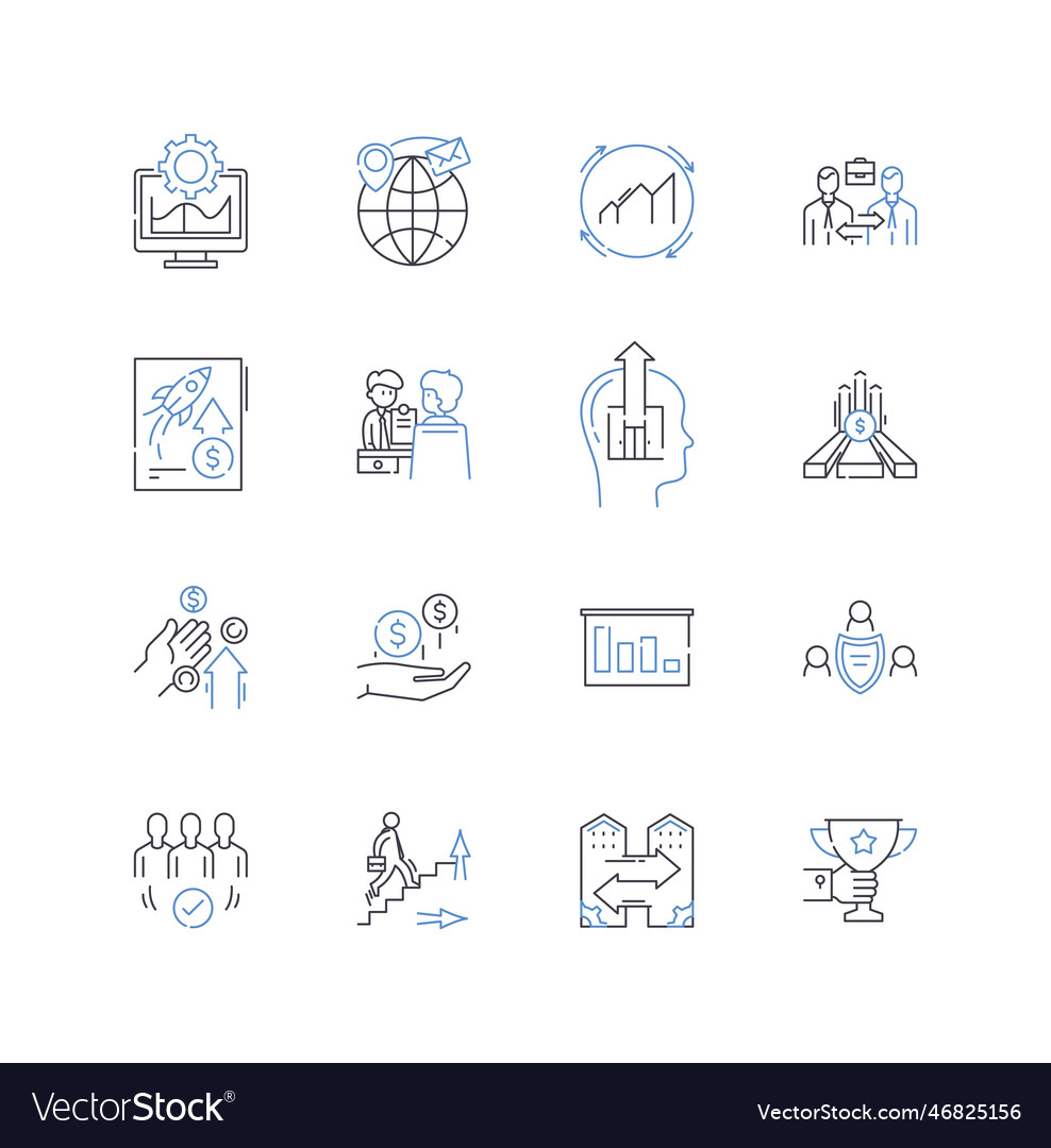 Corporate culture line icons collection ethics Vector Image