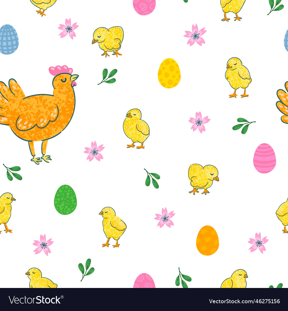 Easter seamless pattern Royalty Free Vector Image