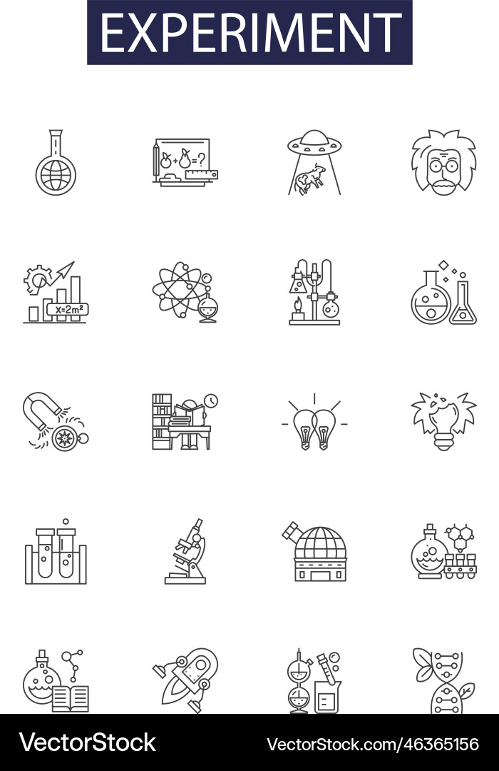 Experiment line icons and signs test Royalty Free Vector