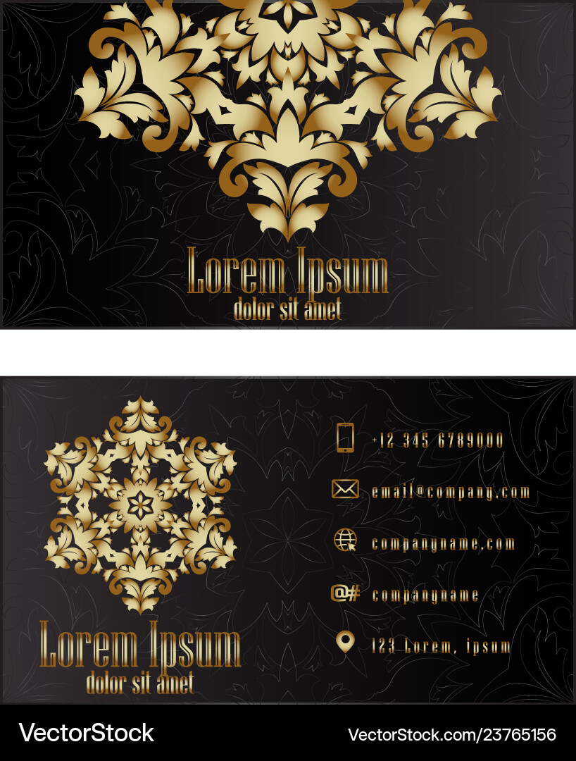 Gold visiting card business card creative design Vector Image