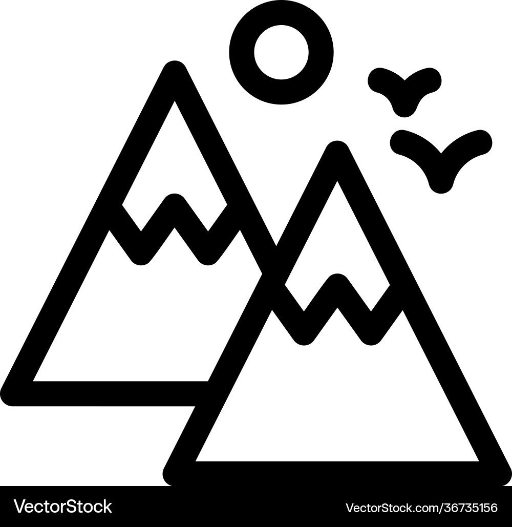 Mountain icon or logo isolated sign symbol Vector Image