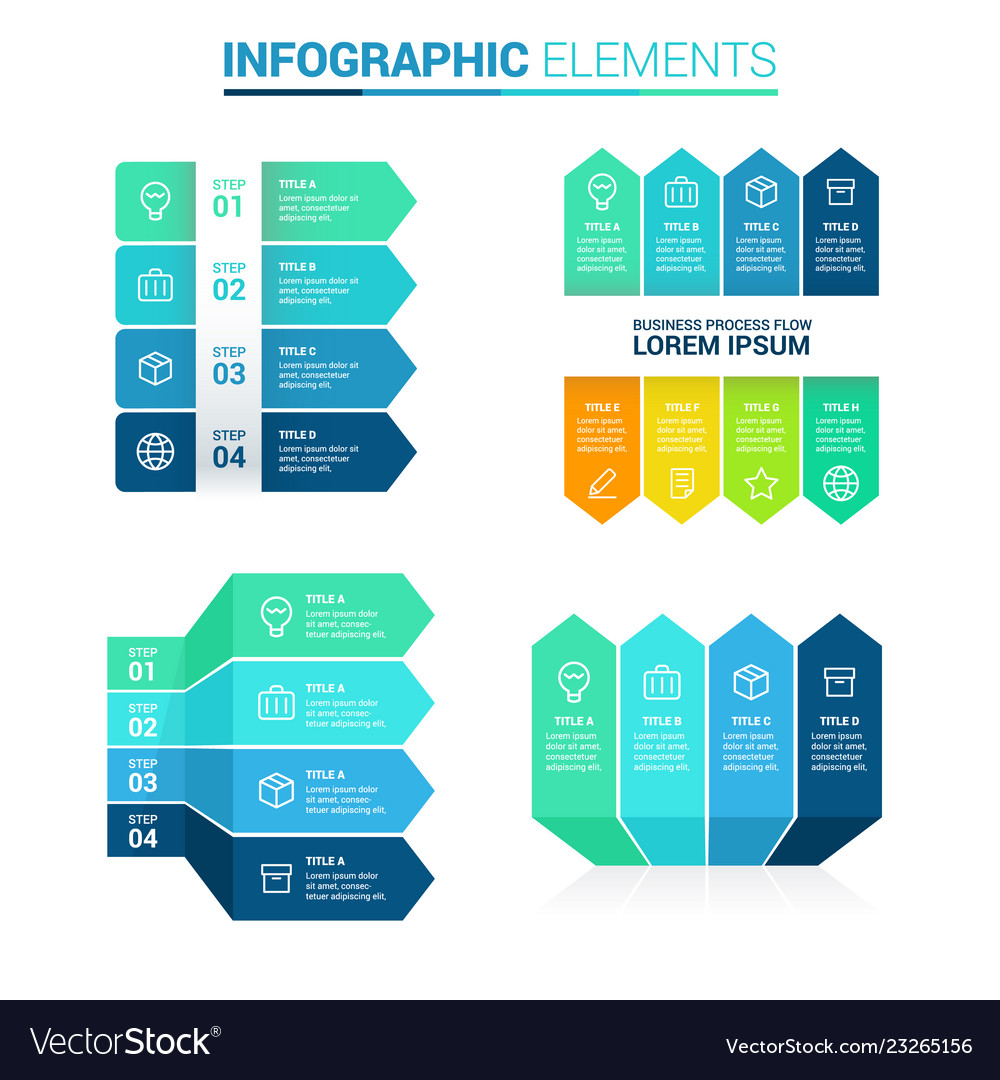 Perspective arrow infographic template elements a Vector Image