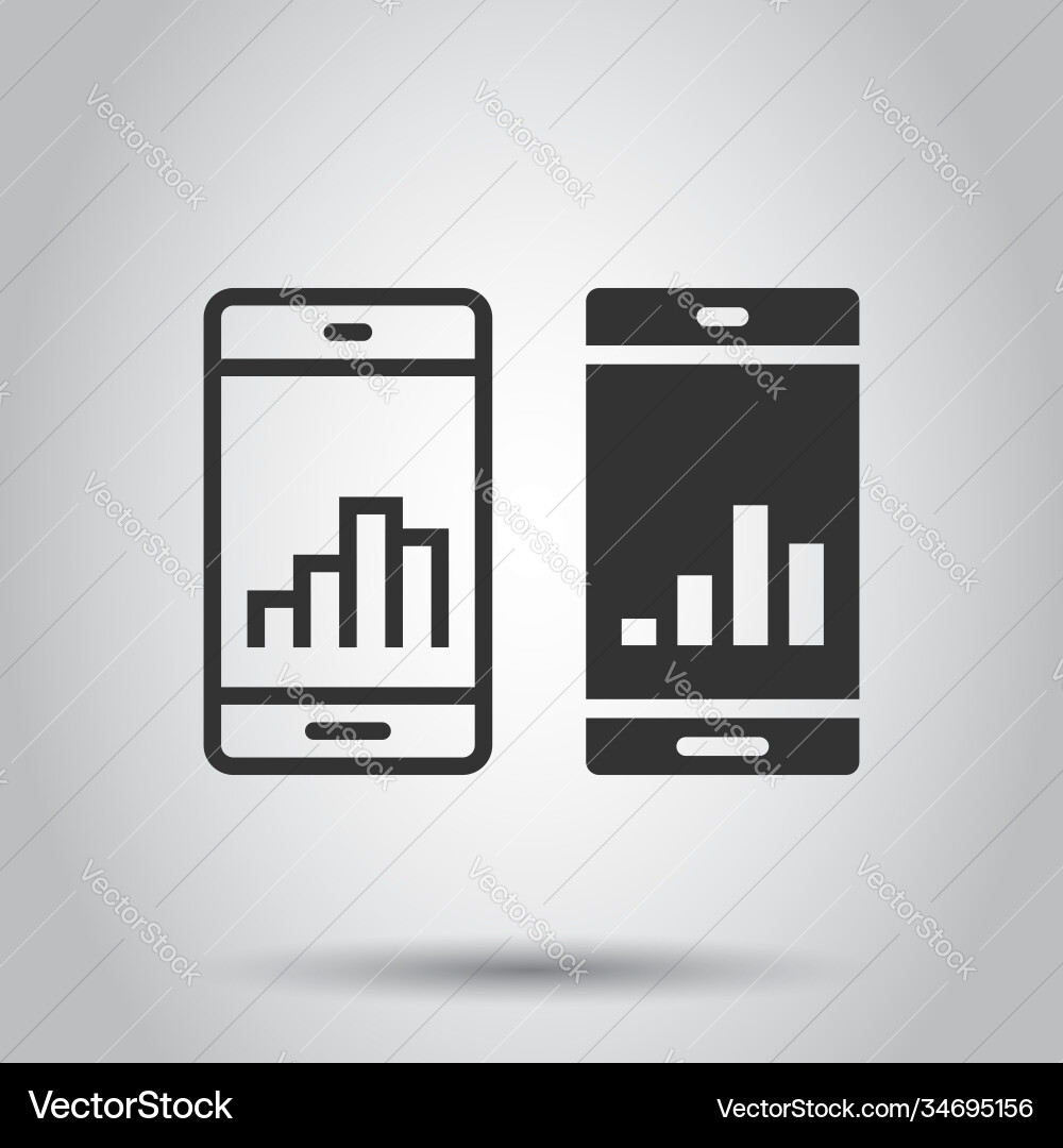 Phone diagram icon in flat style smartphone Vector Image