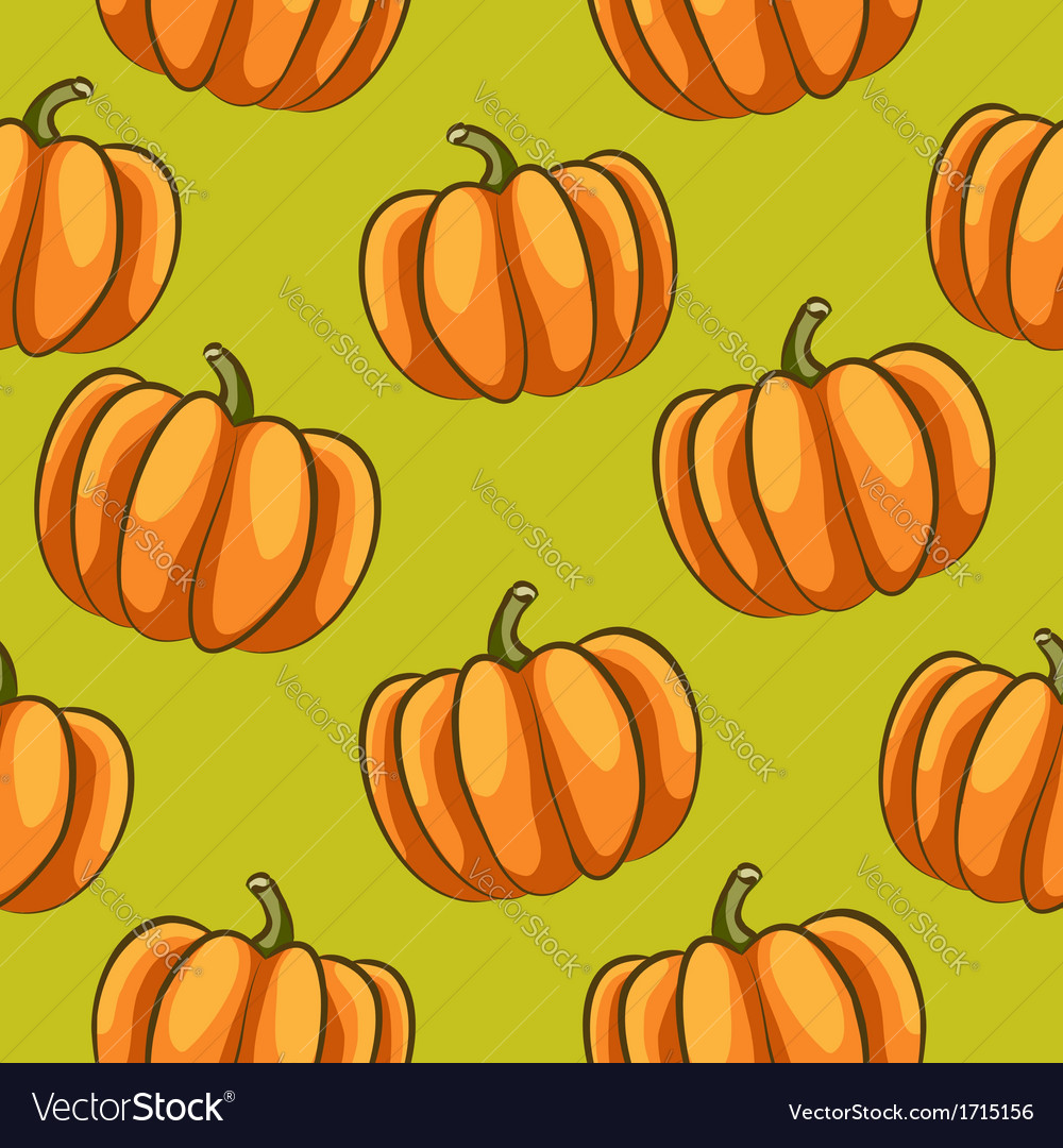 Pumpkins seamless pattern Royalty Free Vector Image