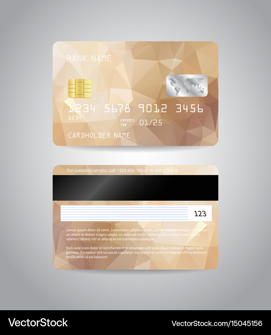Realistic detailed credit card Royalty Free Vector Image