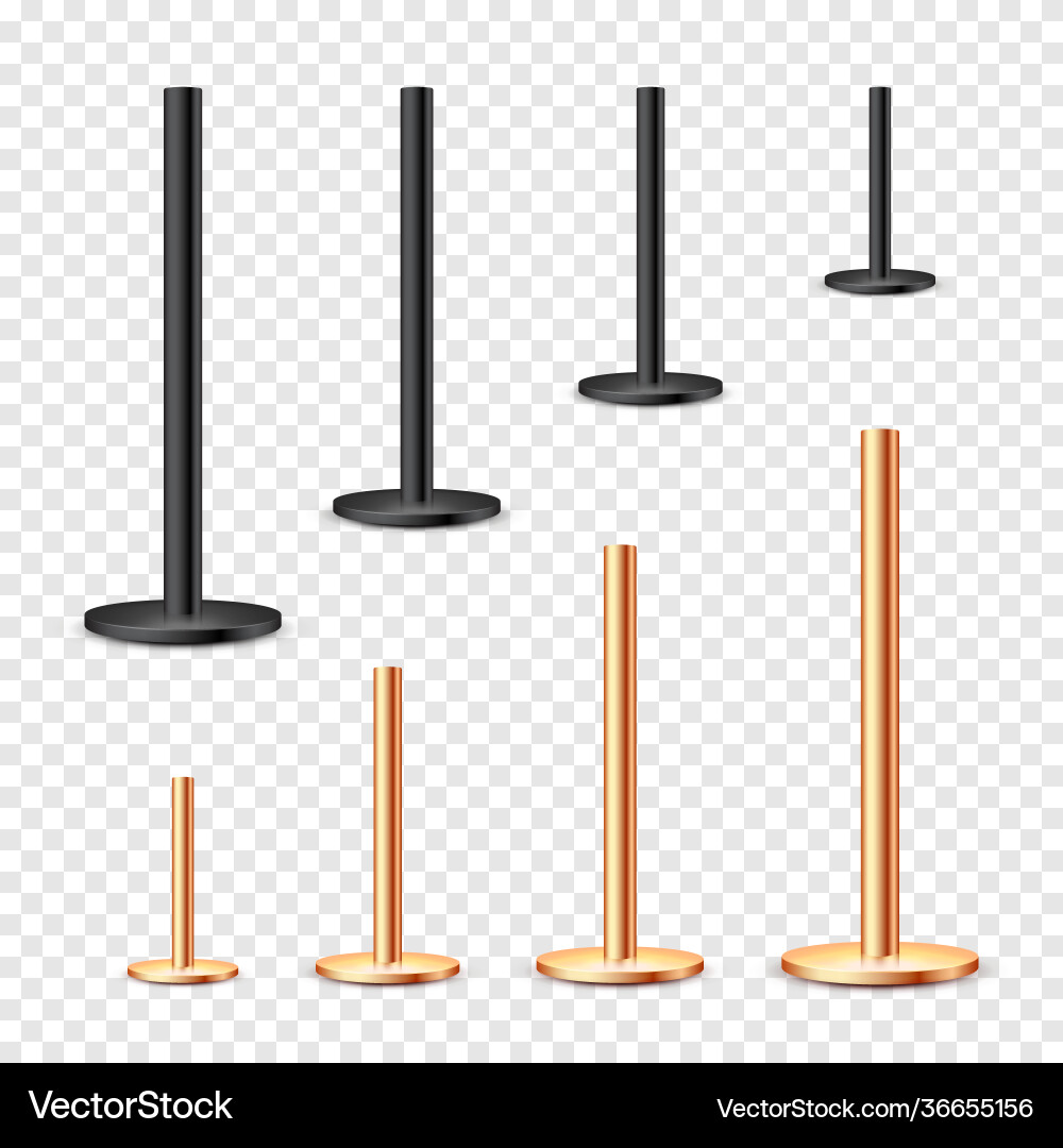 Realistic metal poles collection isolated on Vector Image