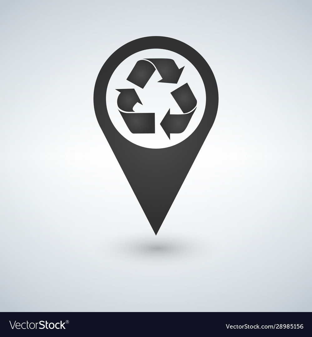 Recycle location icon map pointer Royalty Free Vector Image