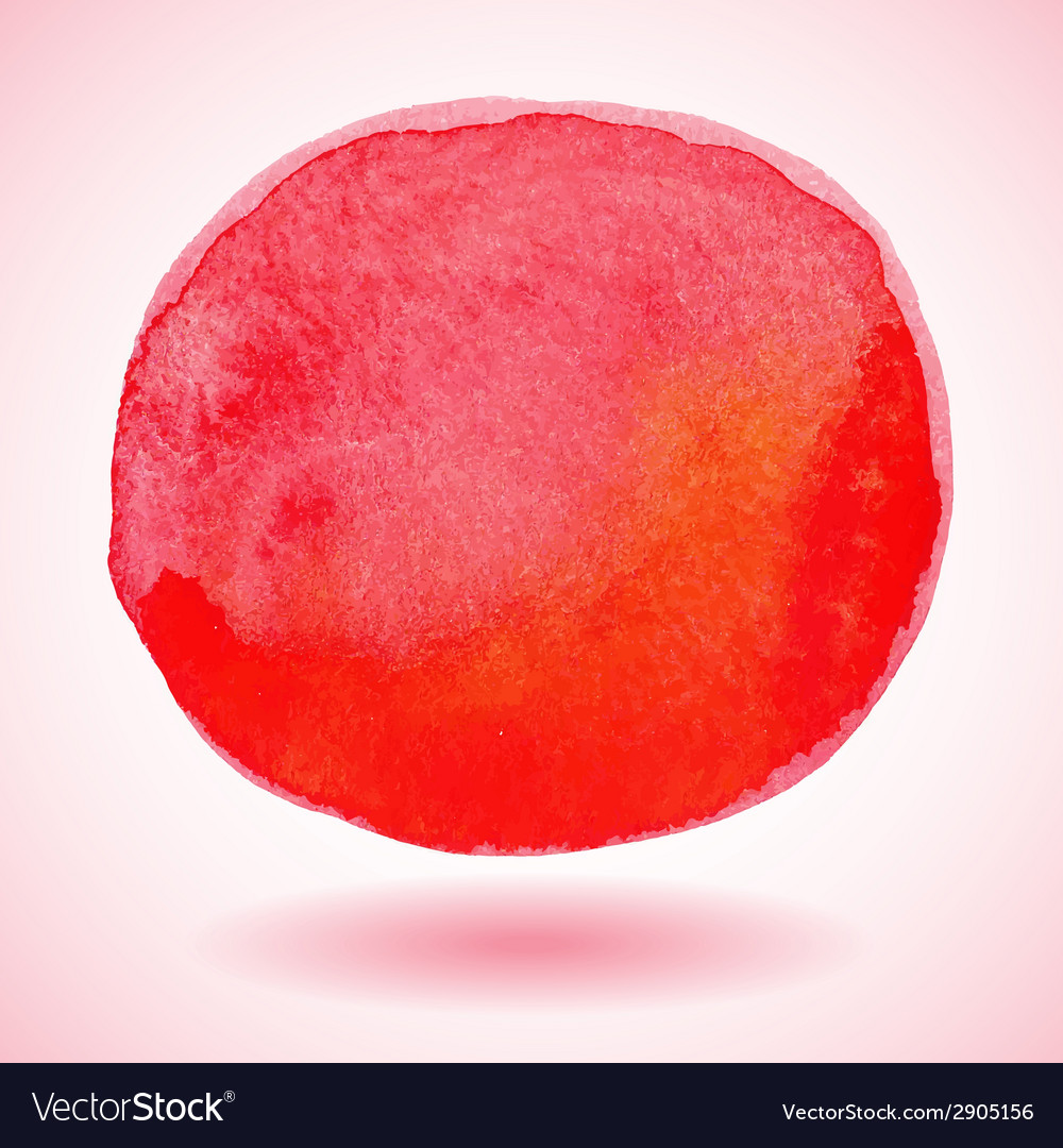 Red watercolor paint circle Royalty Free Vector Image