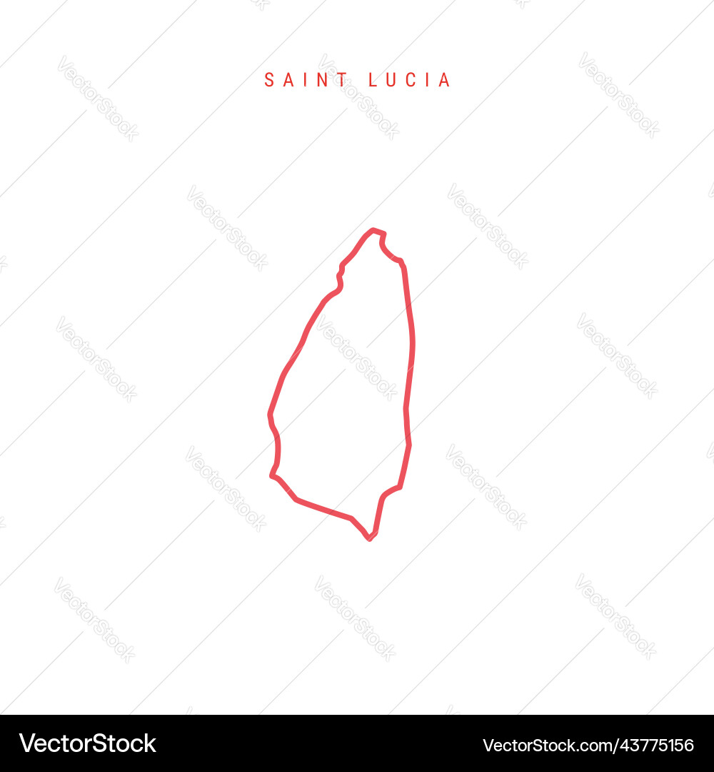 Saint lucia editable outline map Royalty Free Vector Image