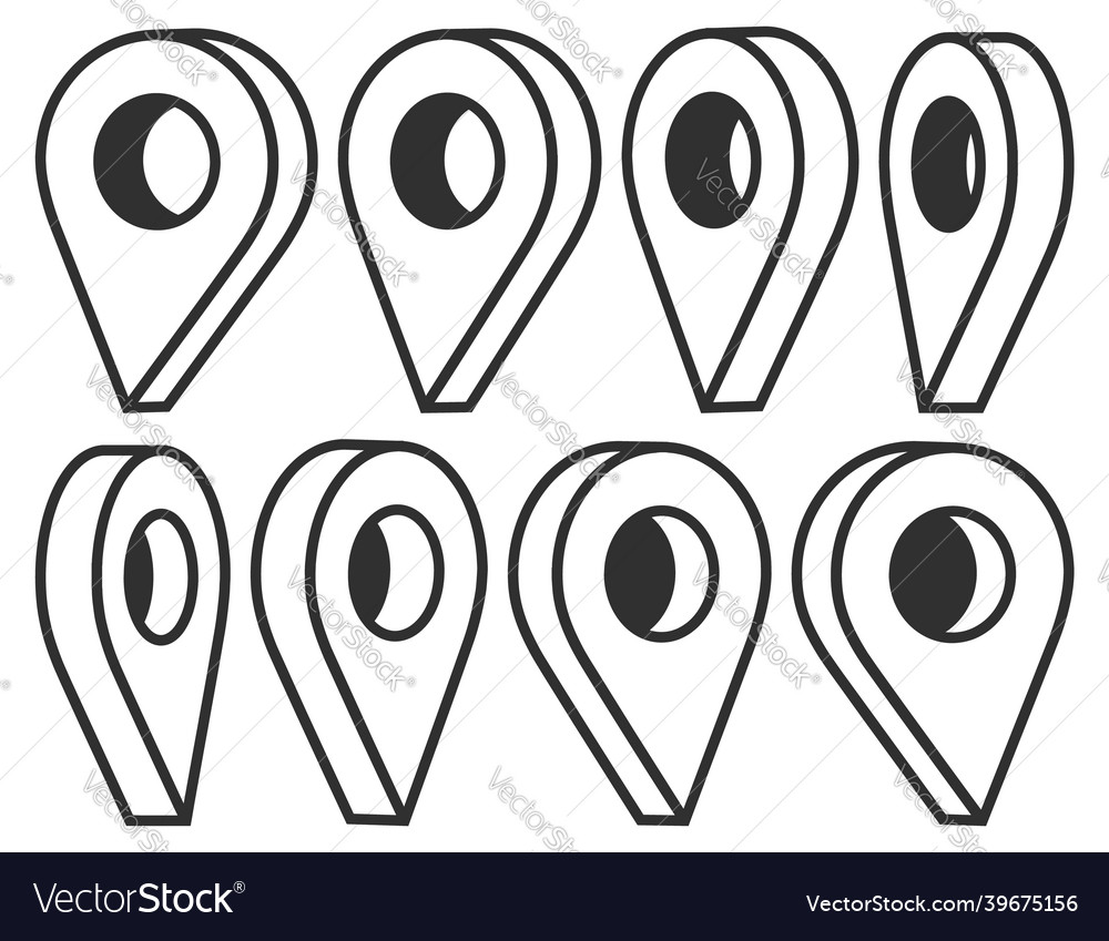 Set of map pointer location symbols web location Vector Image