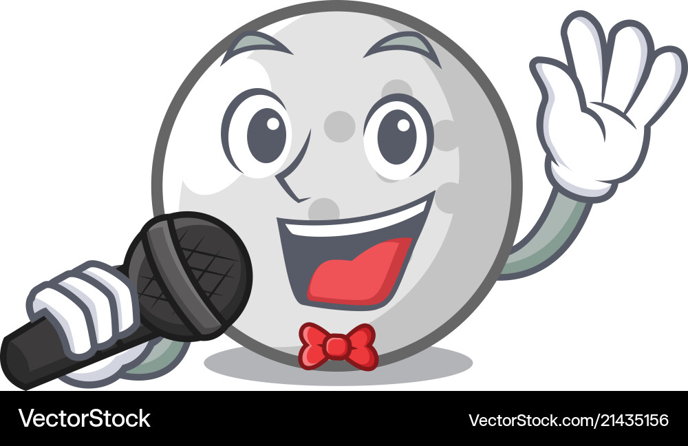 Singing golf ball mascot cartoon Royalty Free Vector Image
