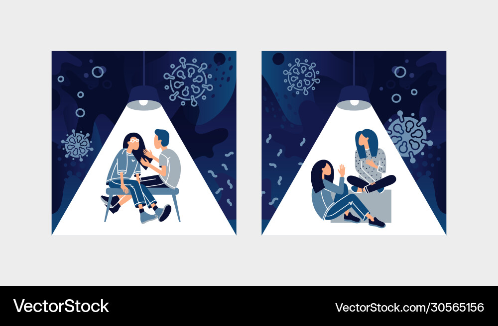 Social distancing self quarantine and isolation Vector Image