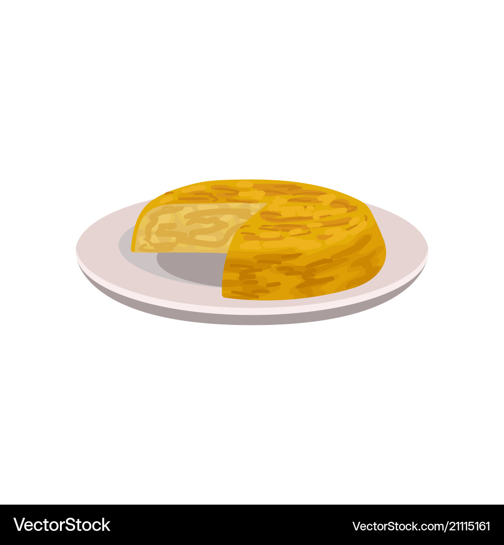 Appetizing tortilla on plate popular dish Vector Image