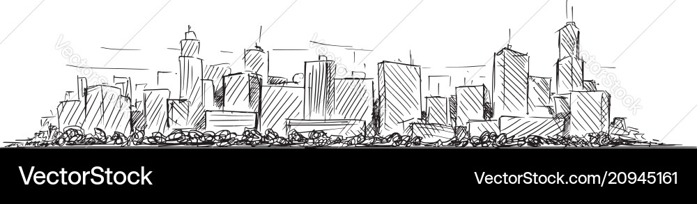 Artistic drawing sketch generic city high rise Vector Image