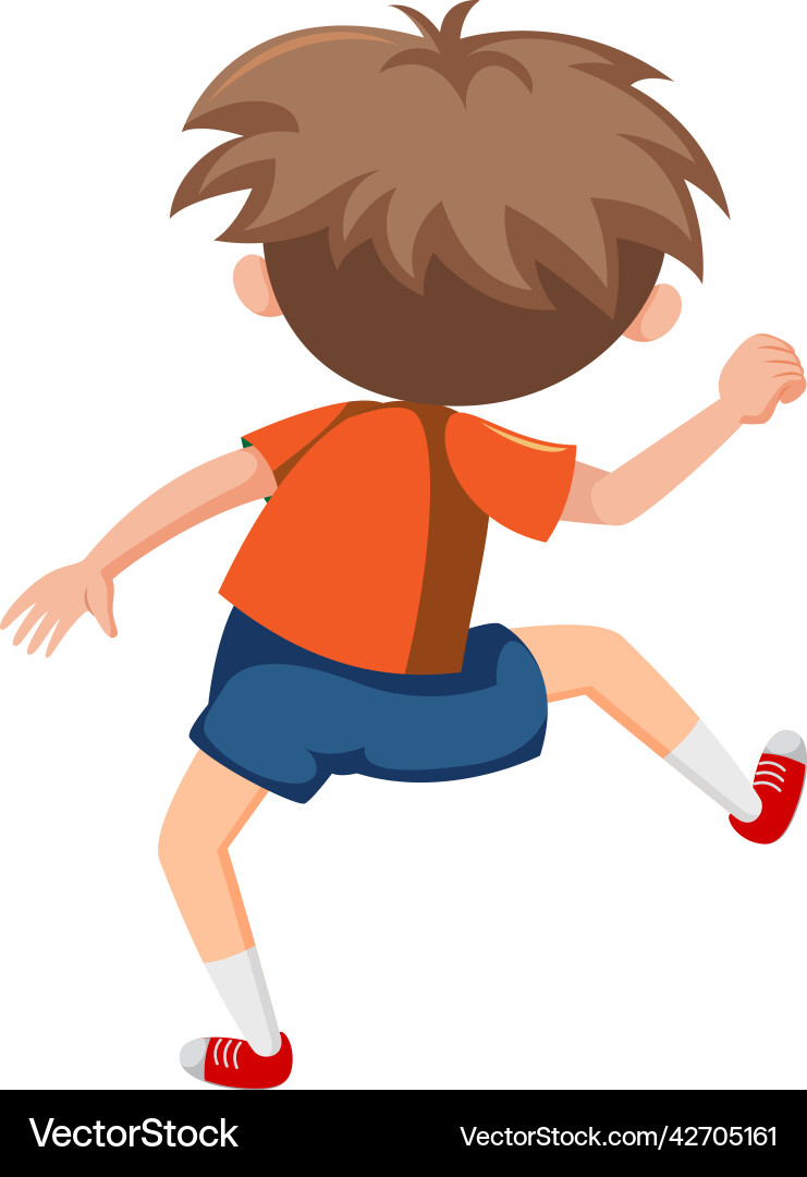 Backside of kindergarten boy Royalty Free Vector Image