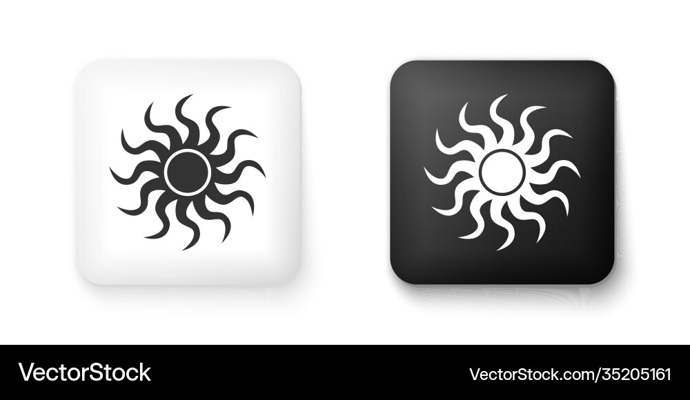 Black and white sun icon isolated on white Vector Image