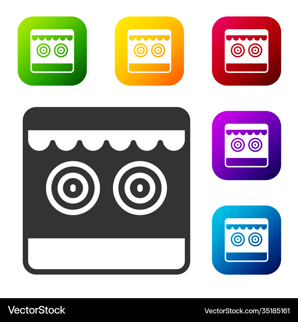 Black shooting gallery icon isolated on white Vector Image