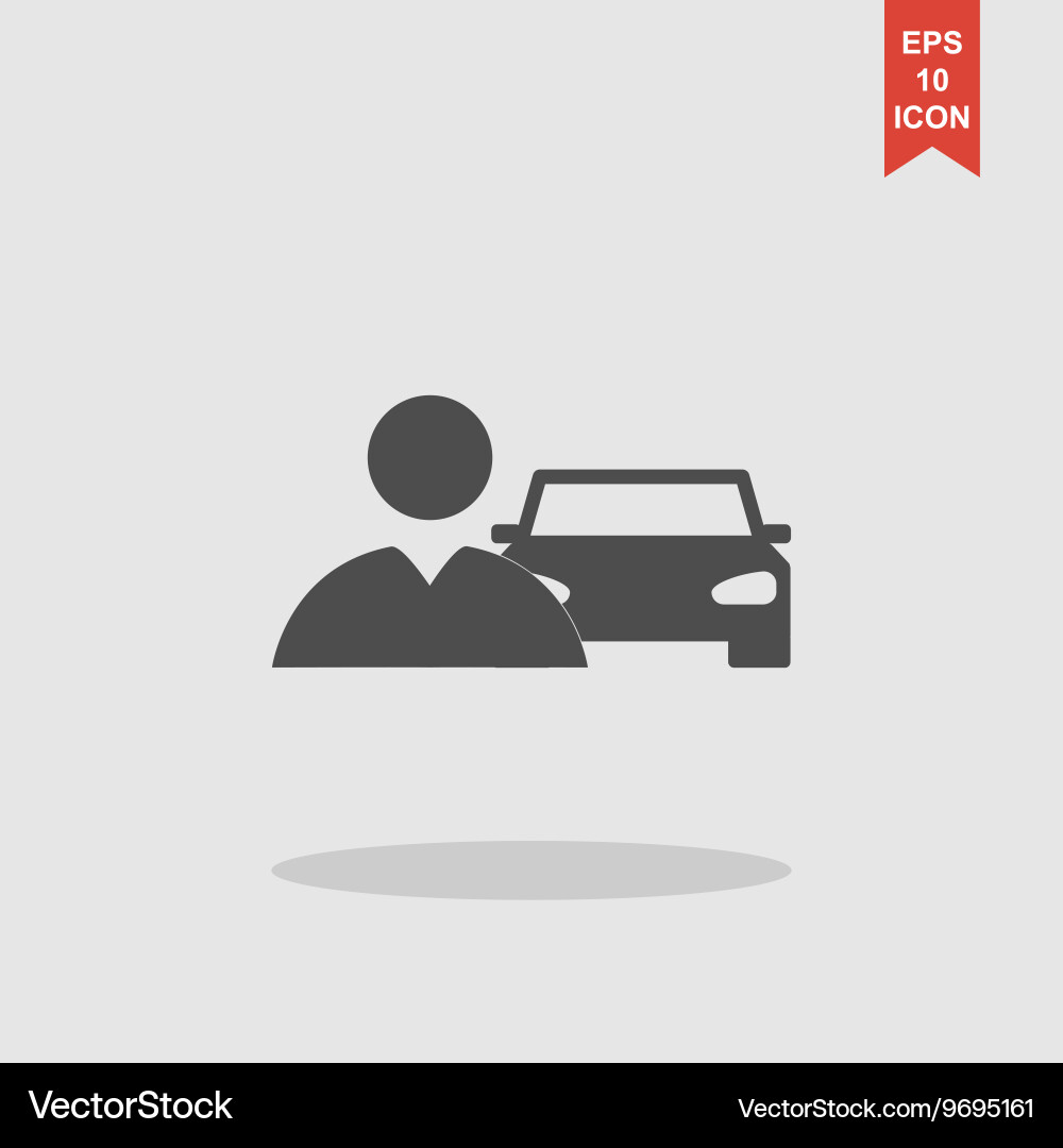 Car icon flat design style Royalty Free Vector Image