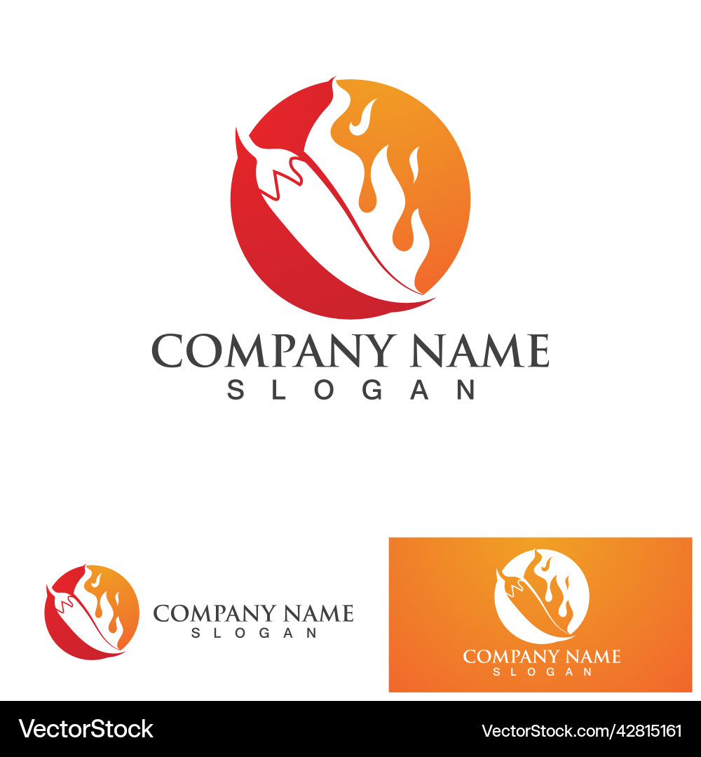Chili pepper logo icon design template Royalty Free Vector