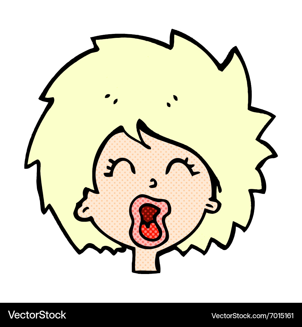 Comic cartoon woman screaming Royalty Free Vector Image