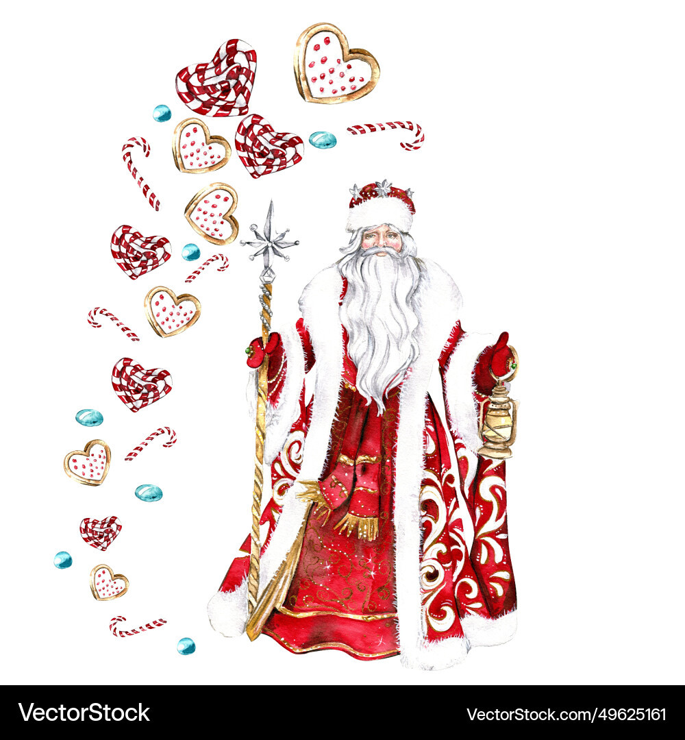 Composition for christmas santa in a red coat Vector Image