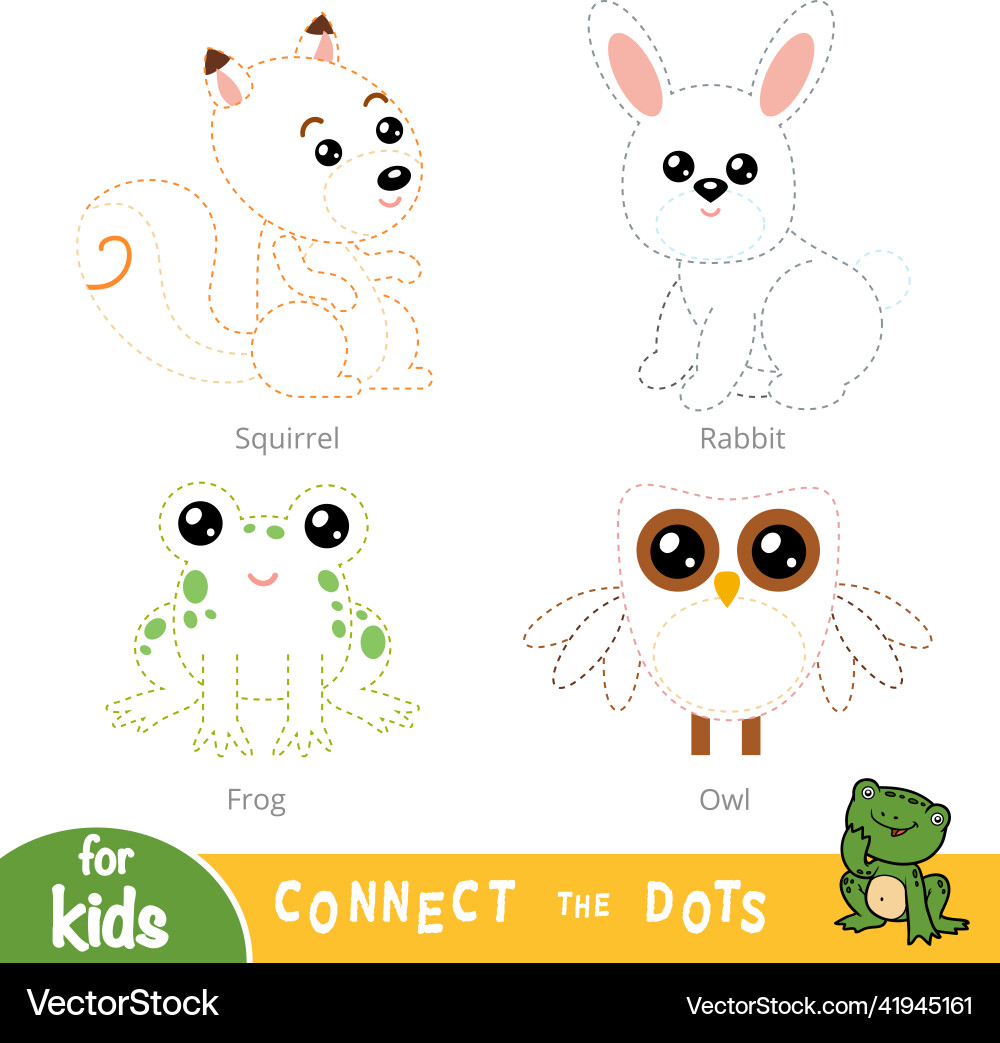 Connect the dots education game for children Vector Image
