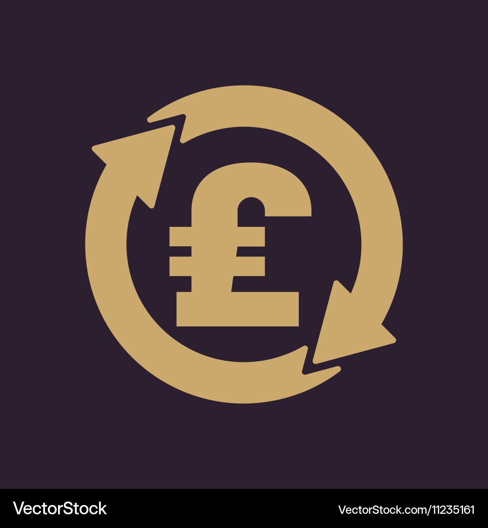 Currency exchange pound sterling icon cash Vector Image