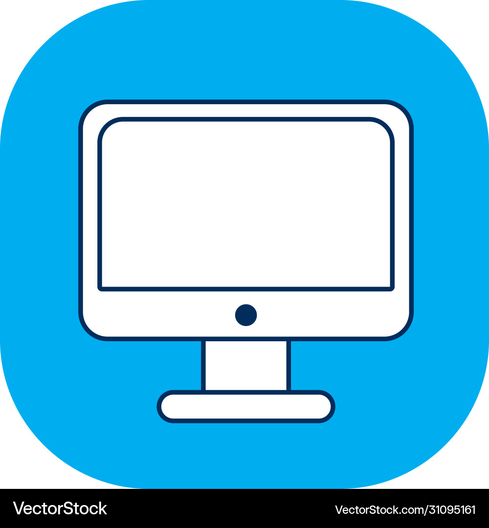 Desktop computer monitor isolated icon Royalty Free Vector