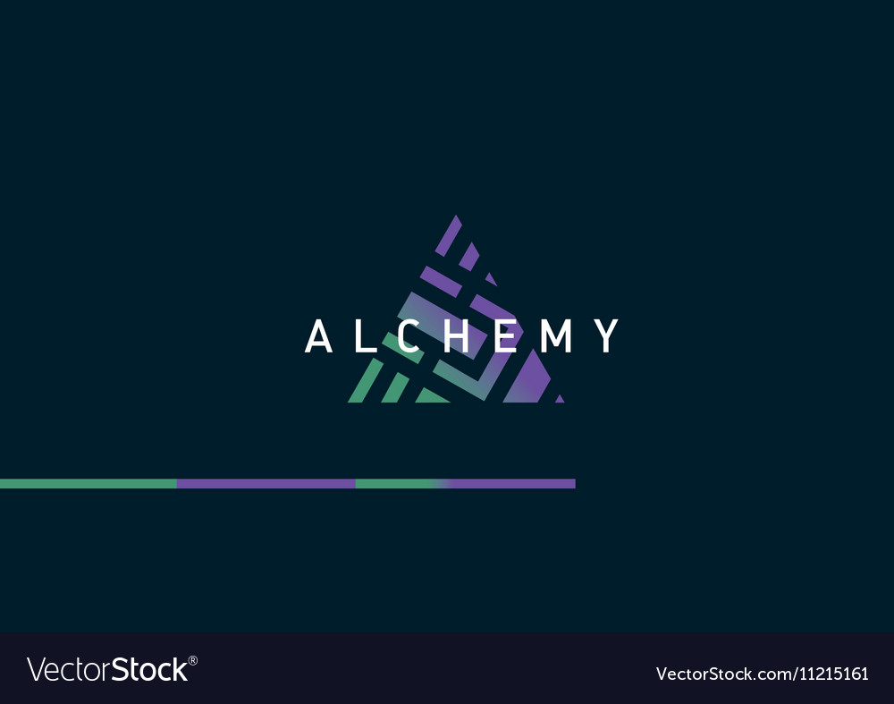 Development a linear gradient logo on alchemy Vector Image