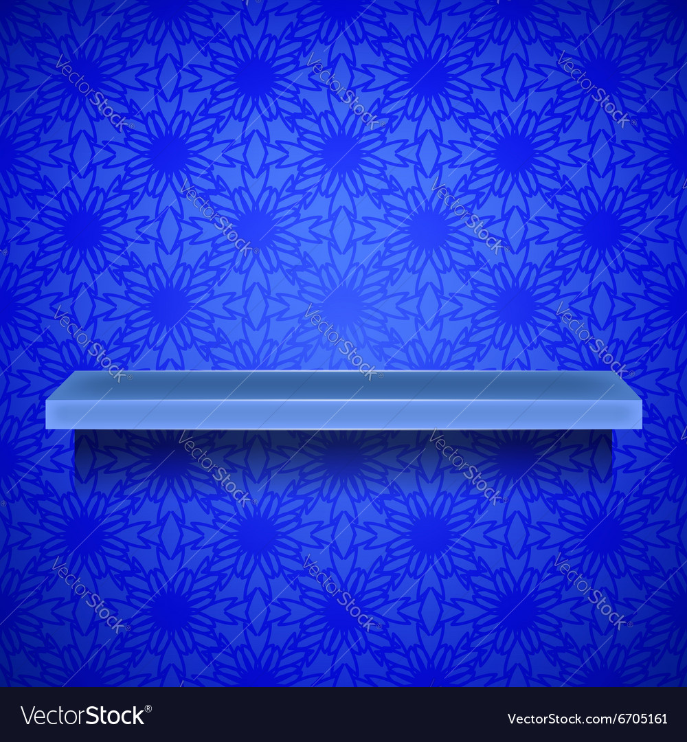 Empty blue shelf Royalty Free Vector Image - VectorStock