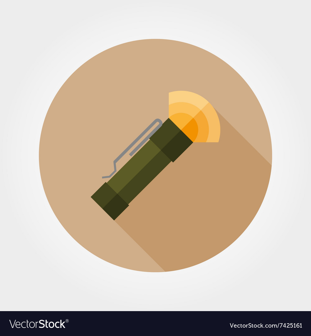 Flashlight icon flat Royalty Free Vector Image