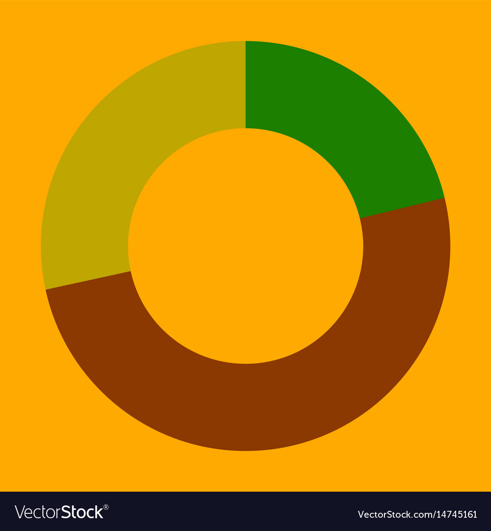 Flat icon on stylish background pie chart Vector Image