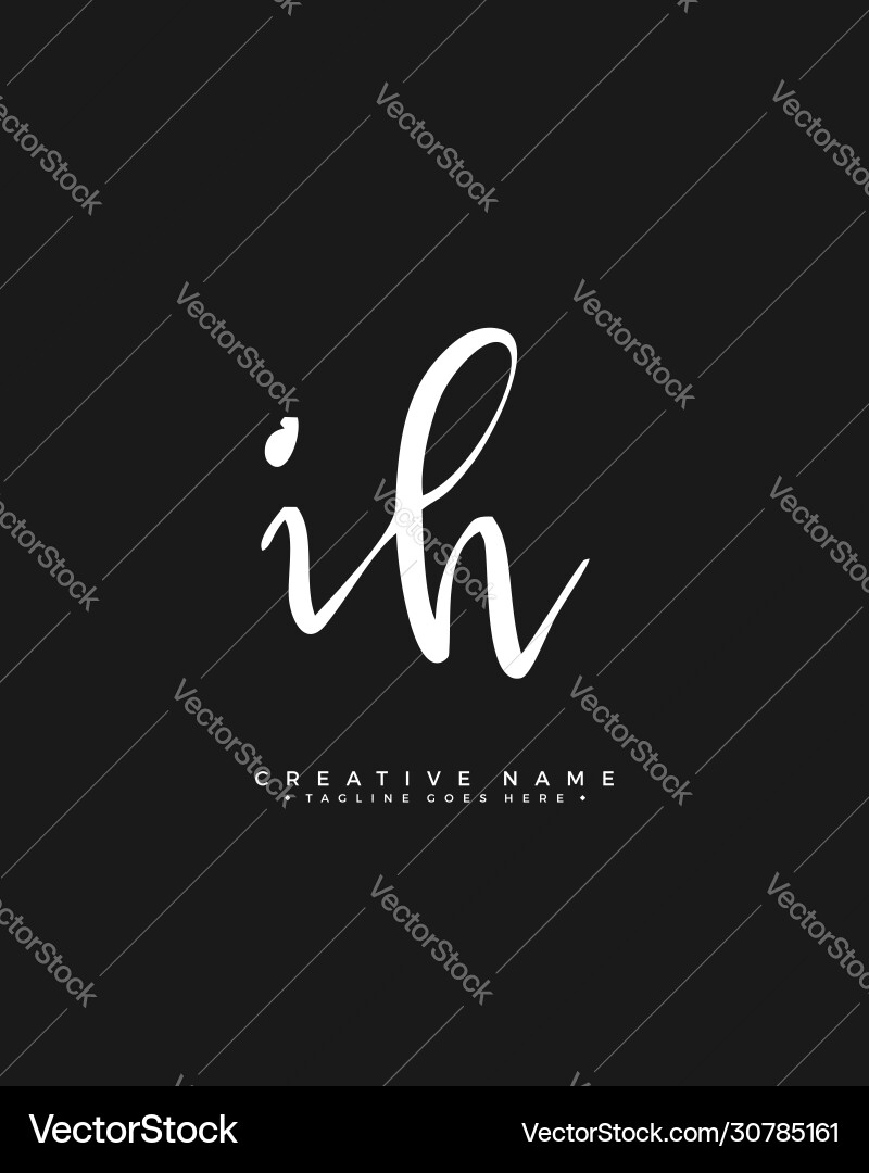 I h ih initial logo signature handwriting Vector Image