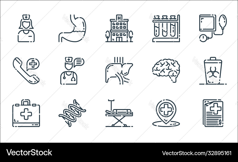 Medical line icons linear set quality line set Vector Image