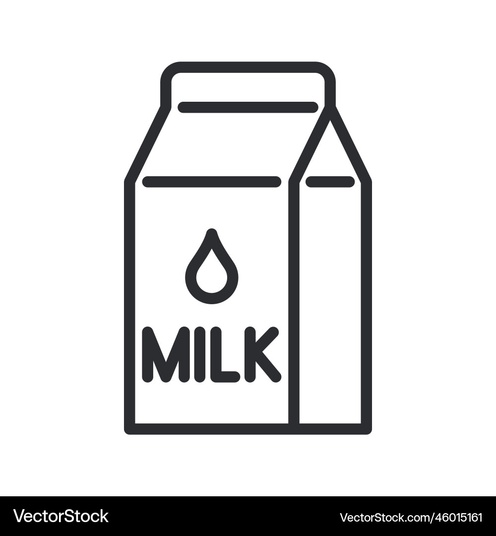 Milk pack line icon drink concept outline Vector Image