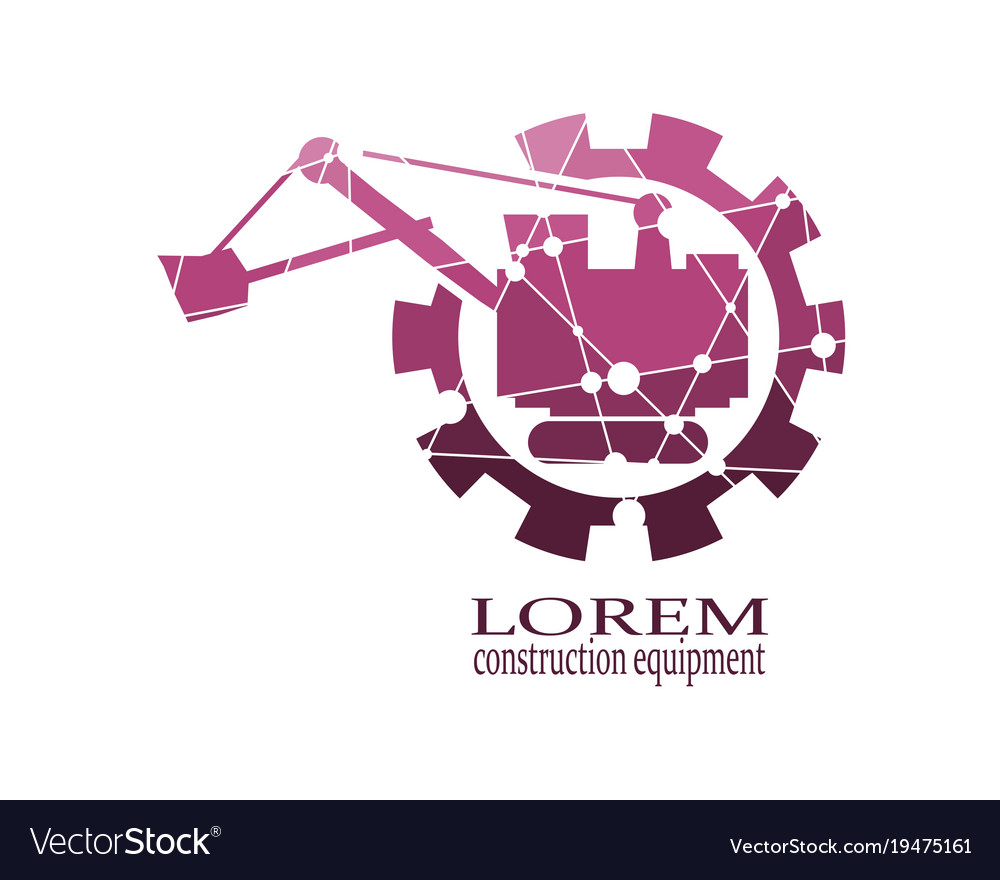 Mining or construction machine logo Royalty Free Vector